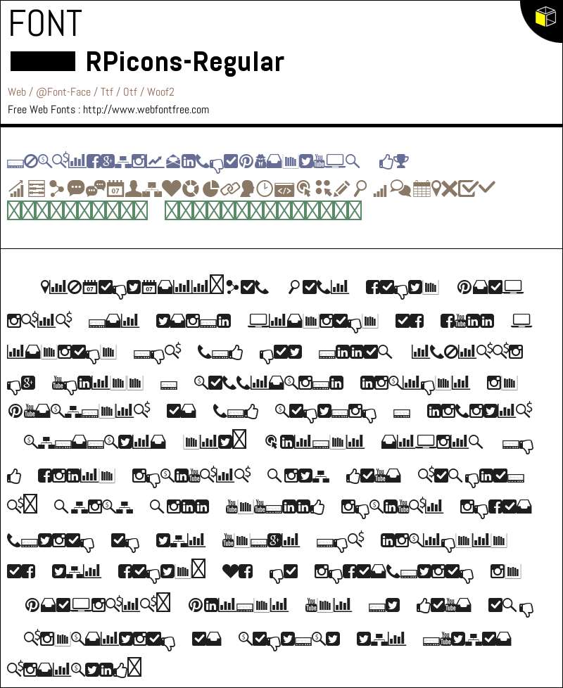 RP icons Fonts Downloads - WebFontFree.Com
