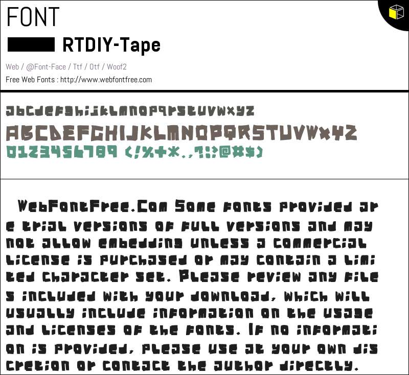 RT DIY-Tape Fonts Downloads - WebFontFree.Com