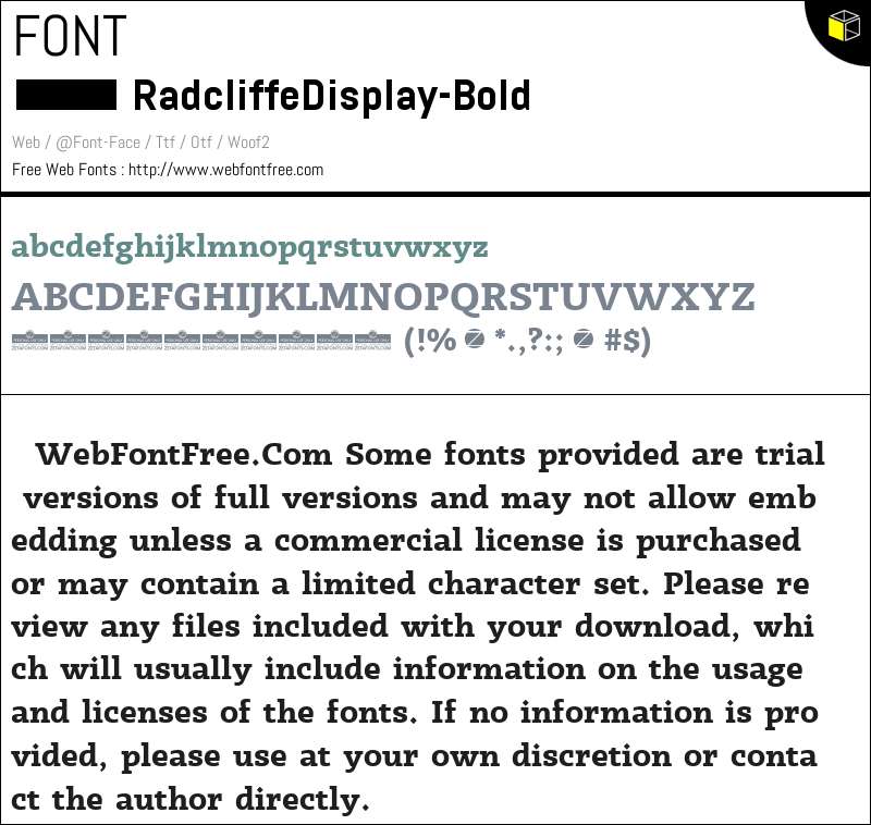Radcliffe Display Bold Fonts Downloads - WebFontFree.Com