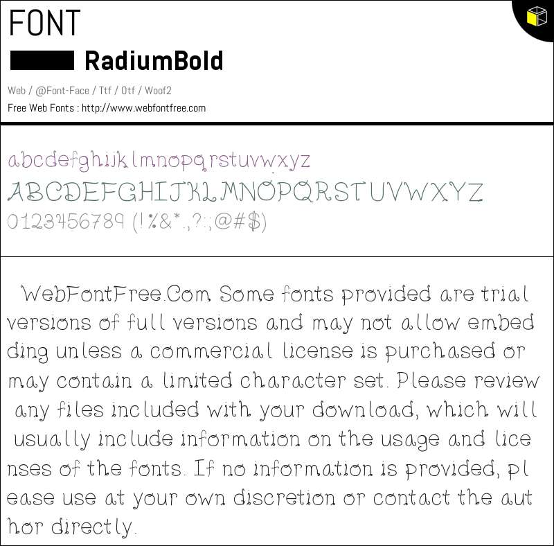 RadiumBold Fonts Downloads - WebFontFree.Com
