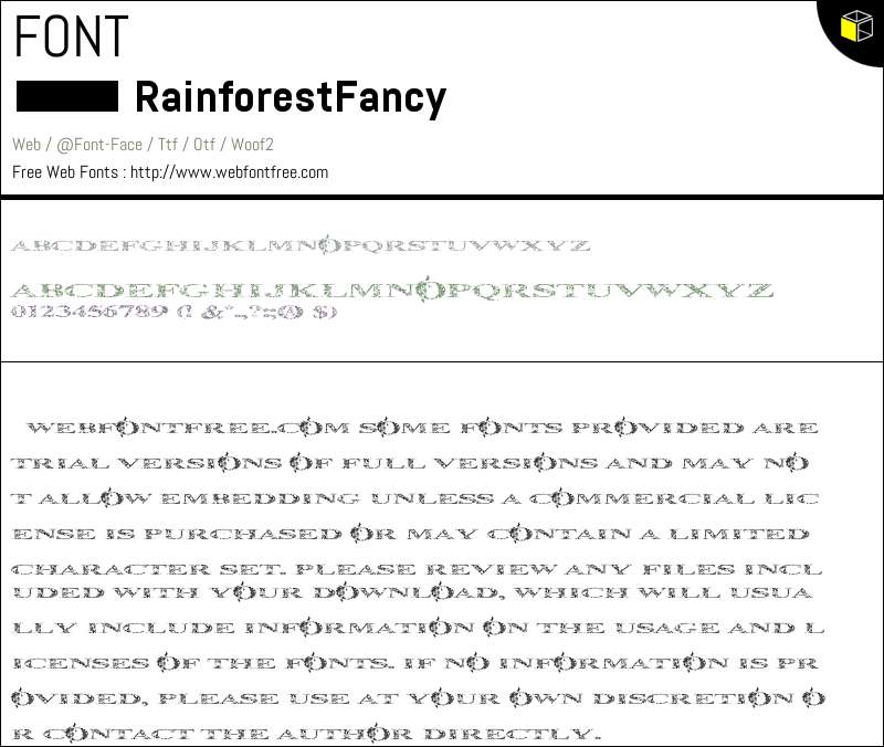Rainforest Fancy Fonts Downloads - WebFontFree.Com