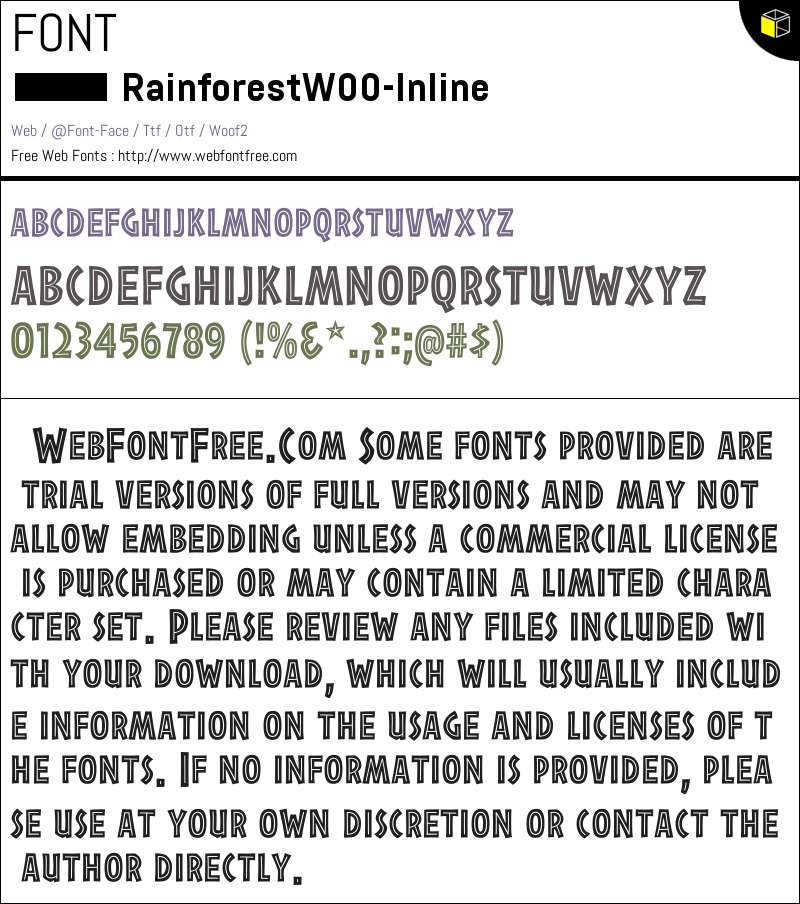 Rainforest W00 Inline Fonts Downloads - WebFontFree.Com