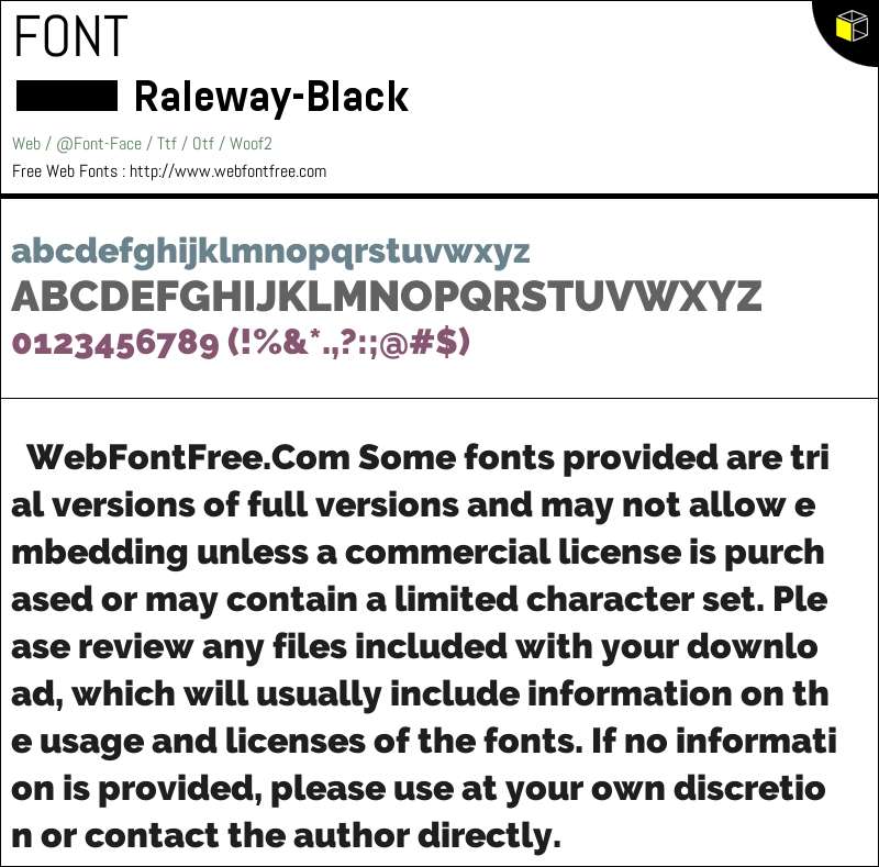 Raleway Black Fonts Downloads - WebFontFree.Com
