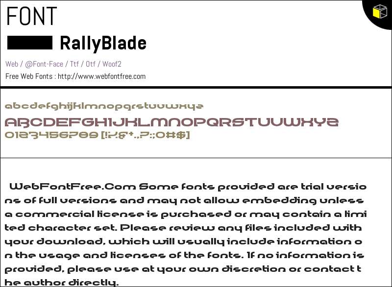Rally Blade Fuentes Descargar - WebFontFree.Com
