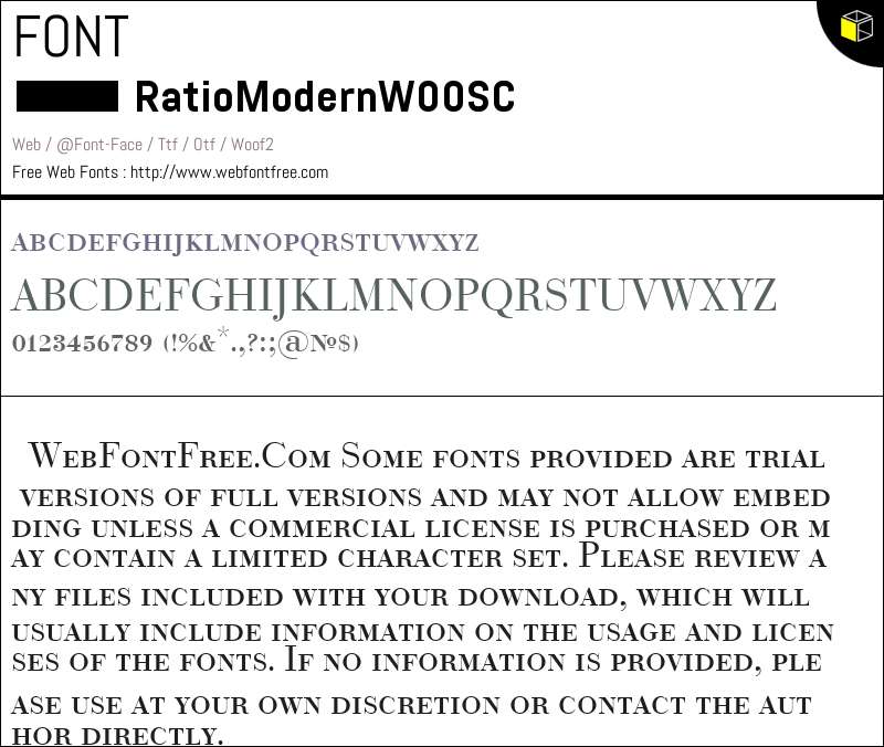Ratio Modern W00SC Fonts Downloads - WebFontFree.Com