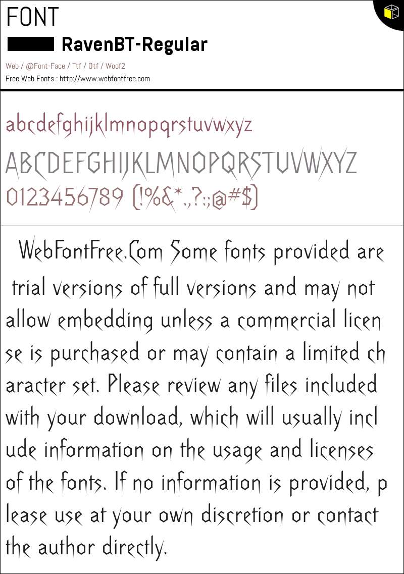 Raven BT Fonts Downloads - WebFontFree.Com