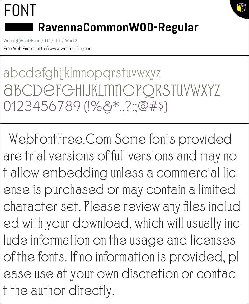 Ravenna Common W00 Regular Fonts Downloads - WebFontFree.Com