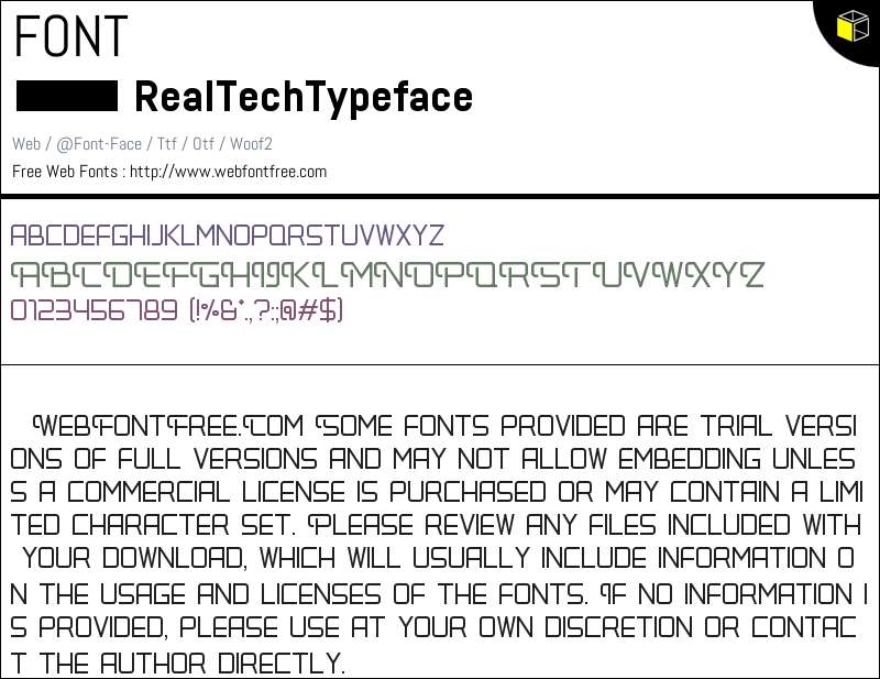 RealTechTypeface Fonts Downloads - WebFontFree.Com