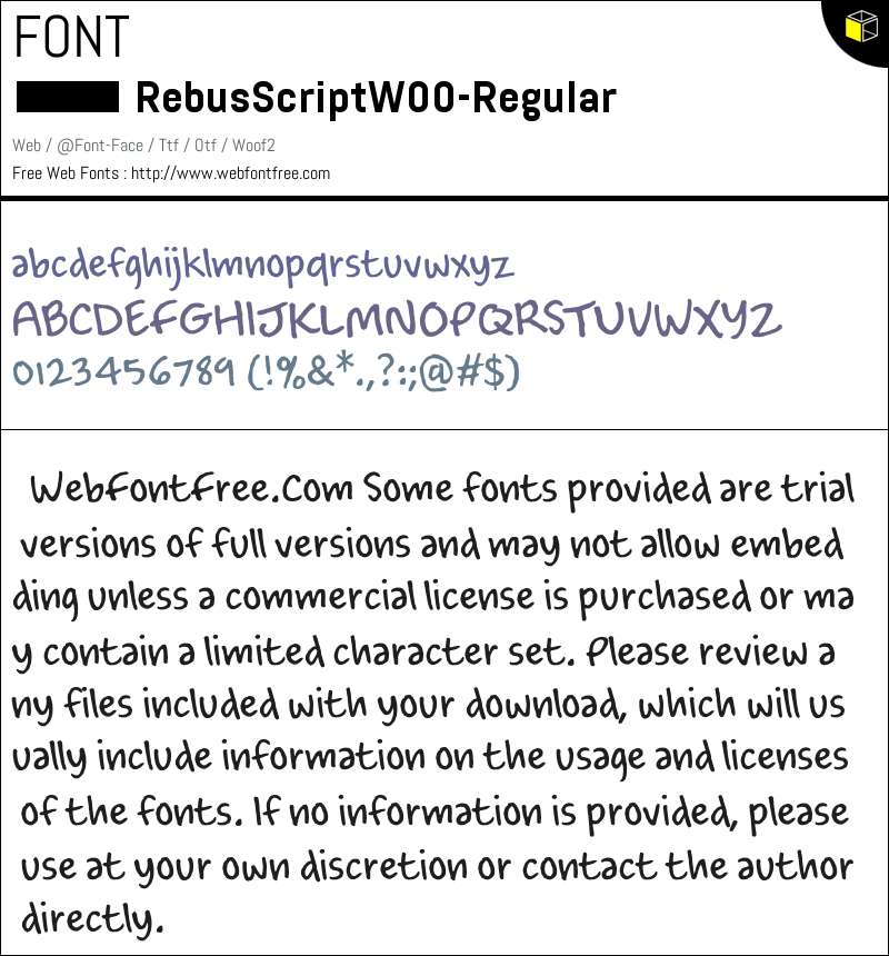 Rebus Script W00 Regular Fonts Downloads - WebFontFree.Com