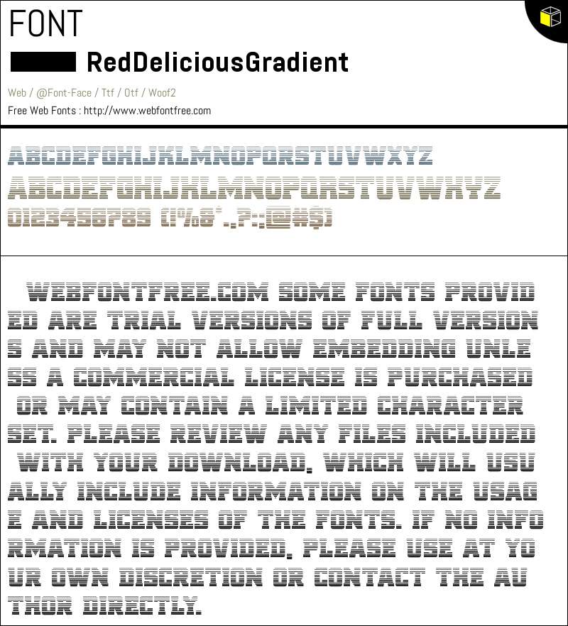 Red Delicious Gradient Fonts Downloads - WebFontFree.Com