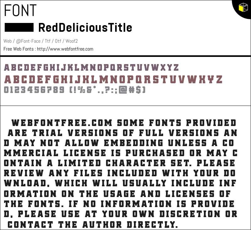 Red Delicious Title Fonts Downloads - WebFontFree.Com