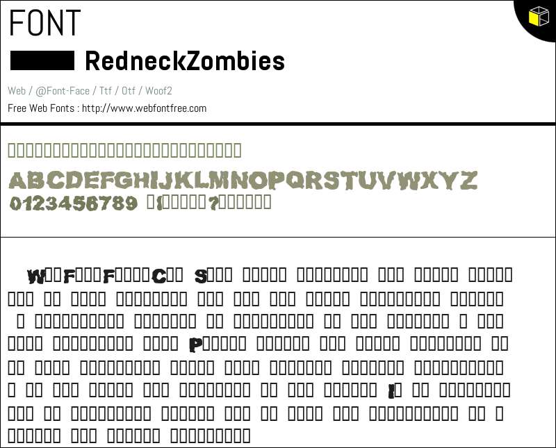 Redneck Zombies Fonts Downloads - WebFontFree.Com