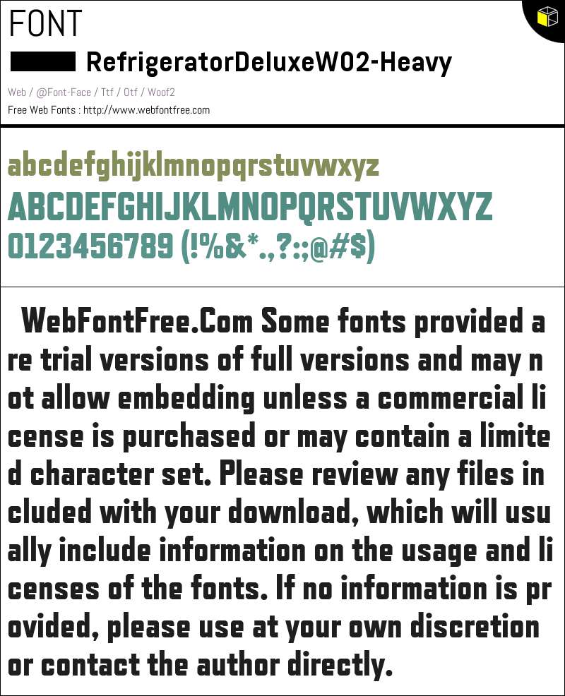 Refrigerator Delx W02 Heavy Fonts Downloads - WebFontFree.Com