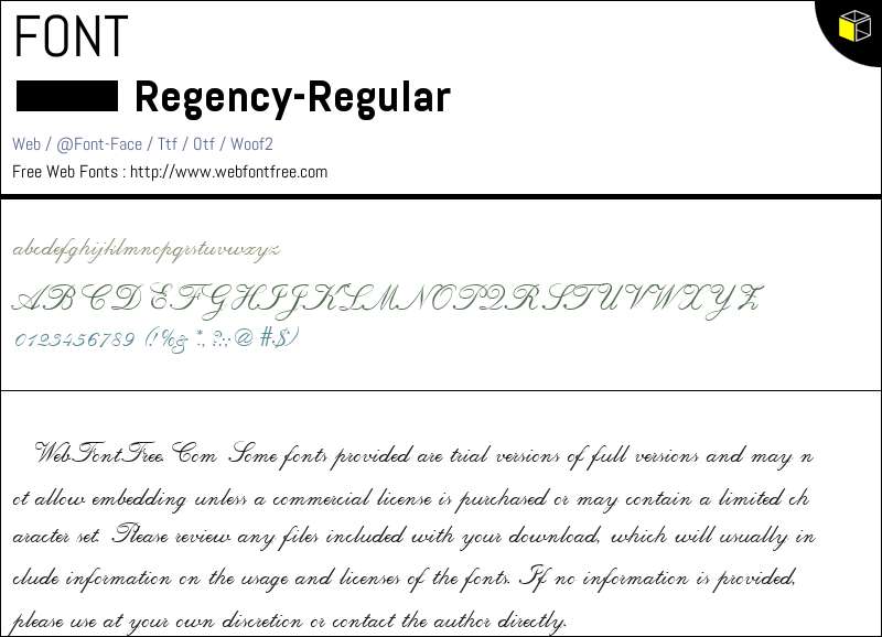 Regency Regular Fonts Downloads - WebFontFree.Com