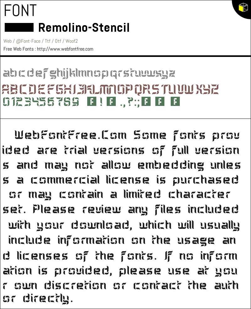 Remolino Stencil Regular Fonts Downloads - WebFontFree.Com