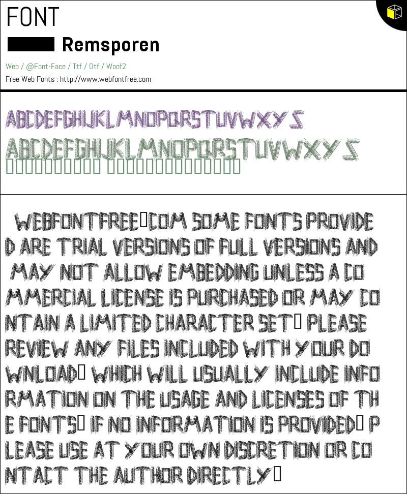 Remsporen Fonts Downloads - WebFontFree.Com