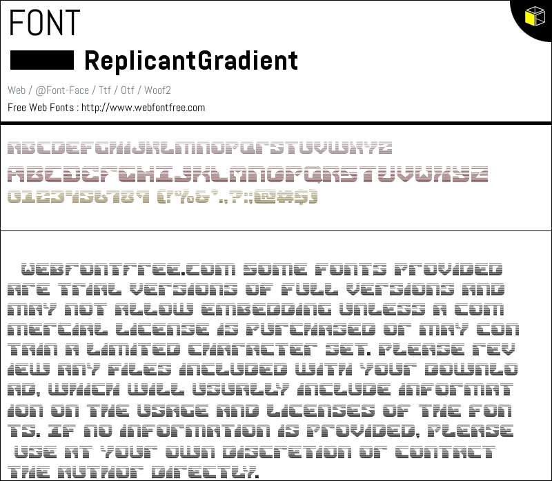 Replicant Gradient Fonts Downloads - WebFontFree.Com