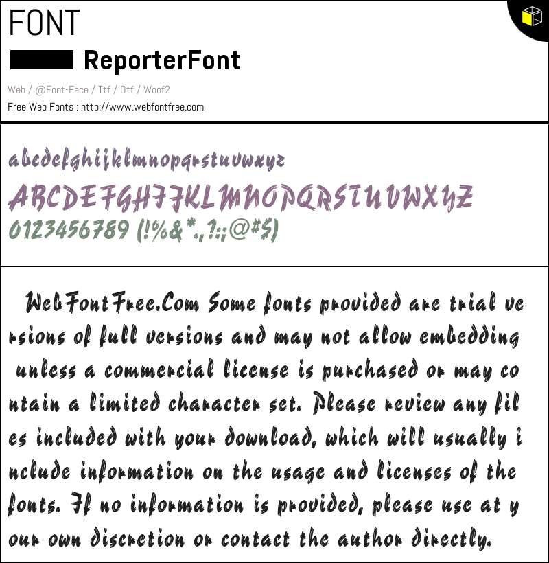 Reporter Regular Fuentes Descargar - WebFontFree.Com