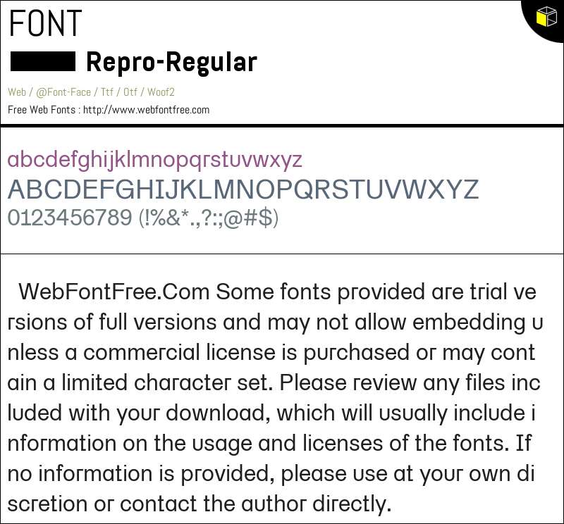 Repro Regular Fonts Downloads - WebFontFree.Com