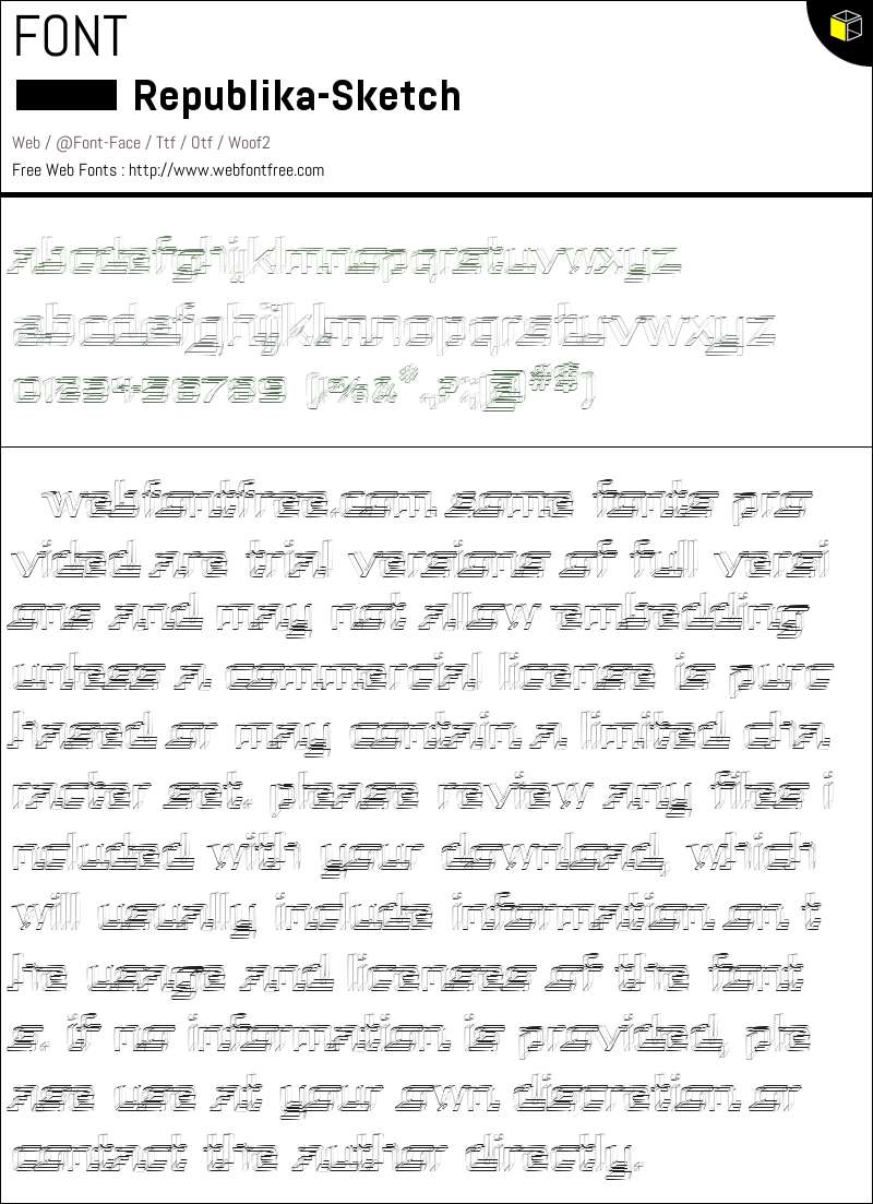 Republika - Sketch Fonts Downloads - WebFontFree.Com
