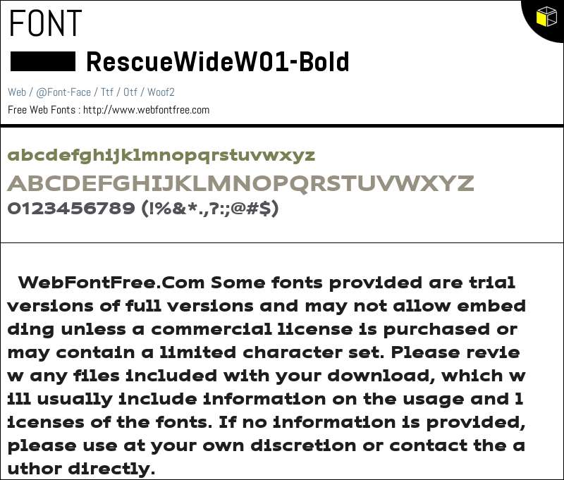 RescueWide W01 Bold Fonts Downloads - WebFontFree.Com