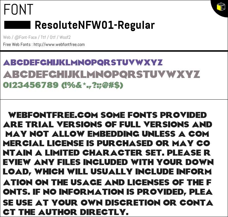 Resolute NF W01 Regular Fonts Downloads - WebFontFree.Com