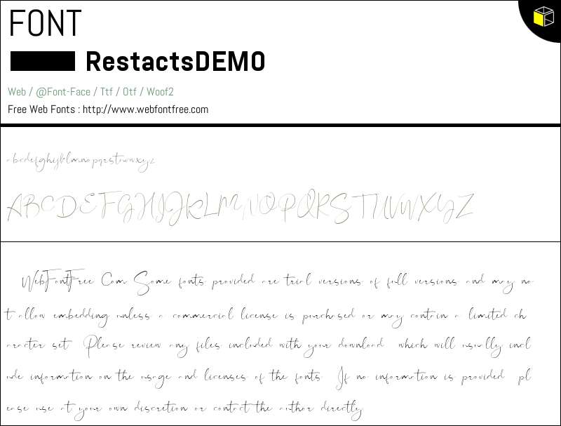 Restacts DEMO Fonts Downloads - WebFontFree.Com