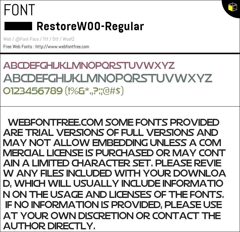 Restore W00 Regular Fonts Downloads - WebFontFree.Com