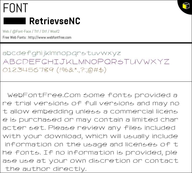 Retrievse NC Fonts Downloads - WebFontFree.Com