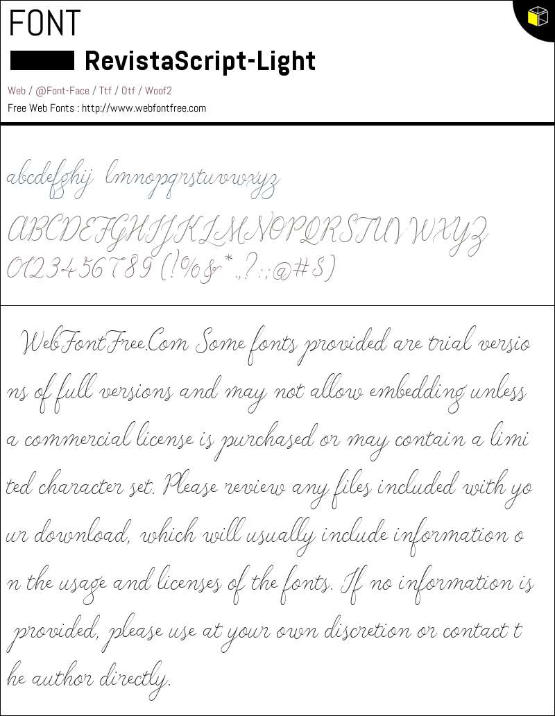 RevistaScript-Light Fonts Downloads - WebFontFree.Com