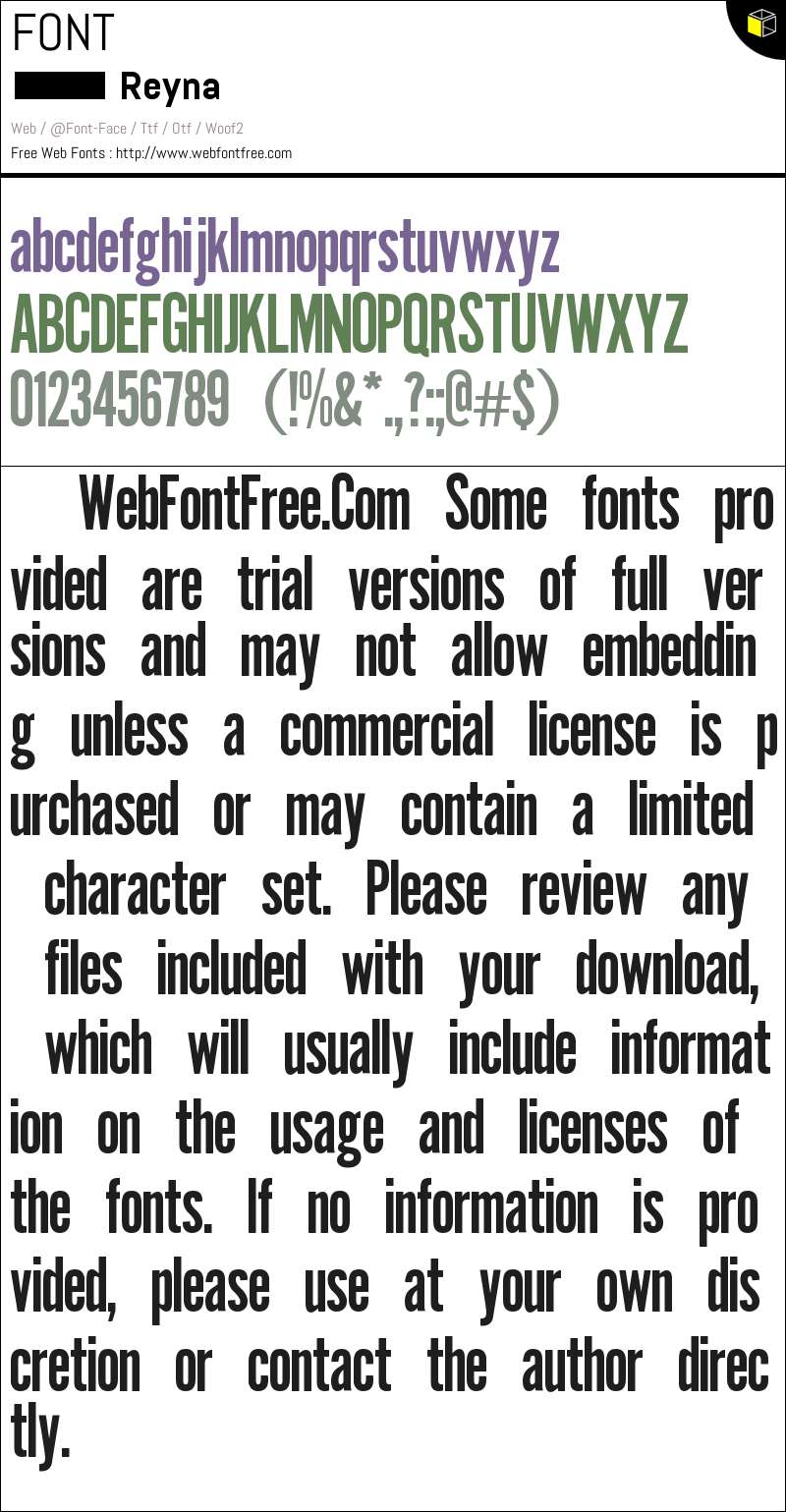 Reyna Fonts Downloads - WebFontFree.Com