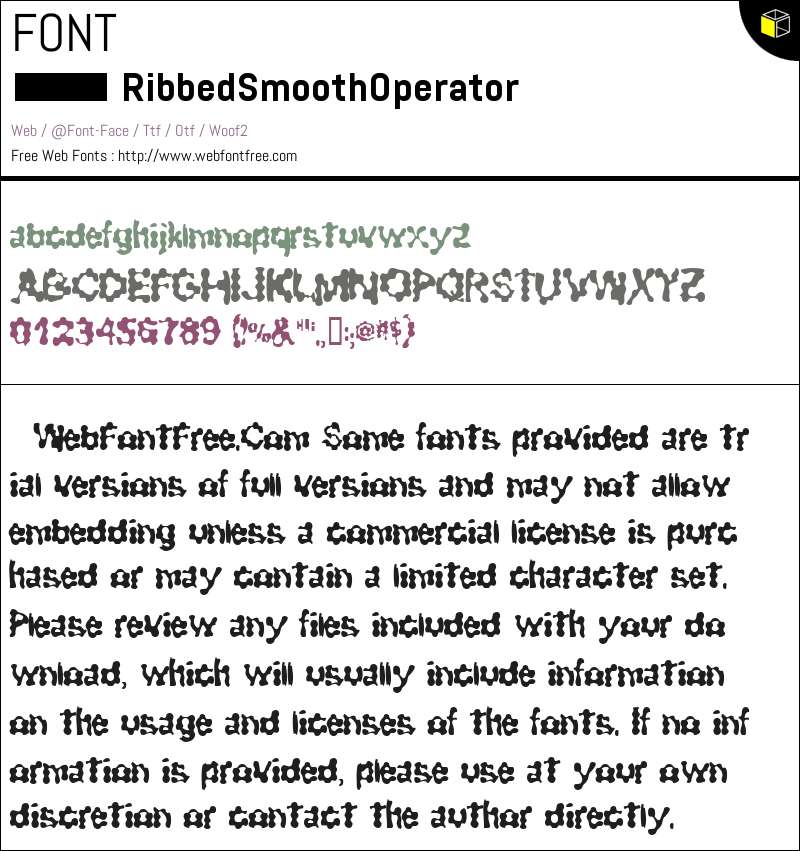 Ribbed Smooth Operator Fonts Downloads - WebFontFree.Com