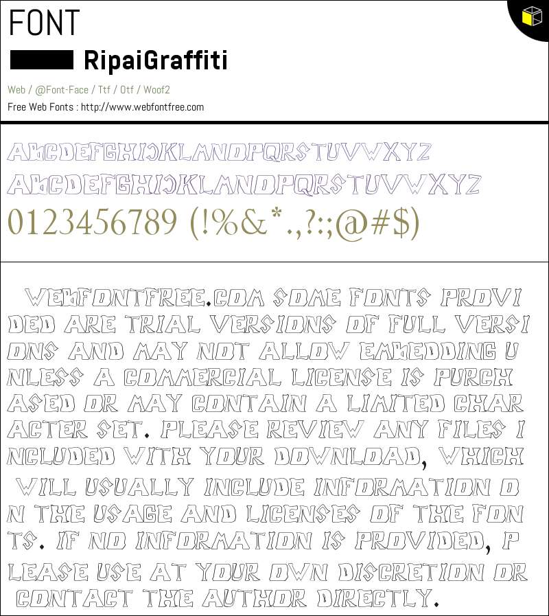 Ripai Graffiti Fonts Downloads - WebFontFree.Com
