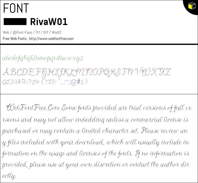 Riva W01 Fonts Downloads - WebFontFree.Com