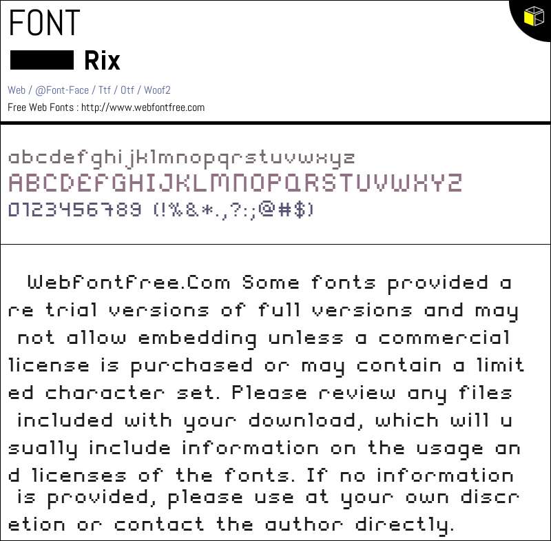 Rix Fonts Downloads - WebFontFree.Com