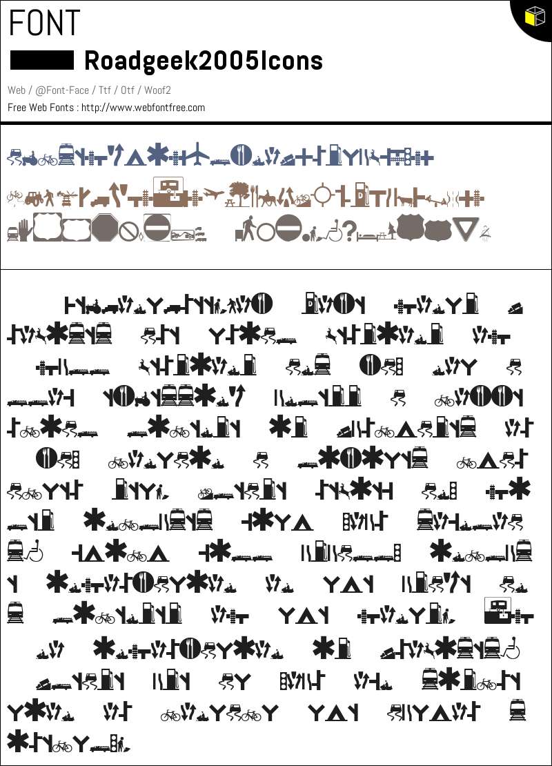 Roadgeek 2005 Icons Fonts Downloads - WebFontFree.Com