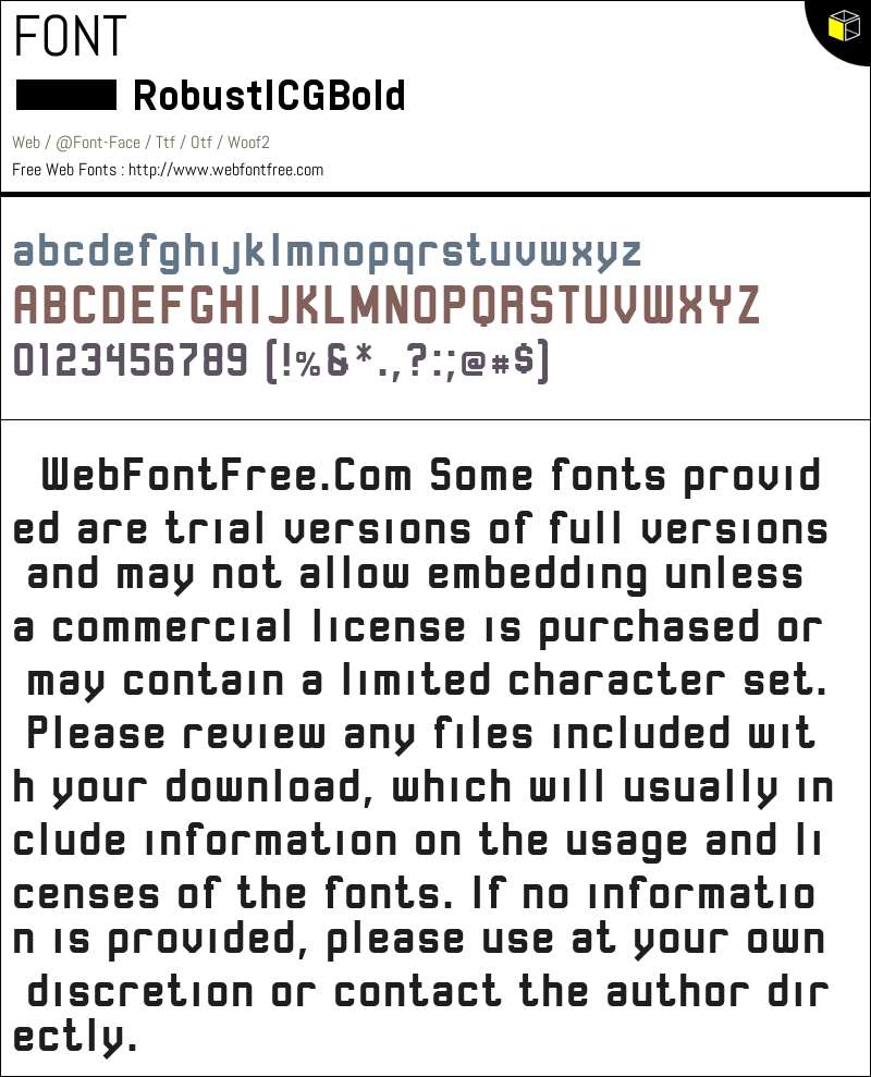 Robust ICG Bold Fonts Downloads - WebFontFree.Com