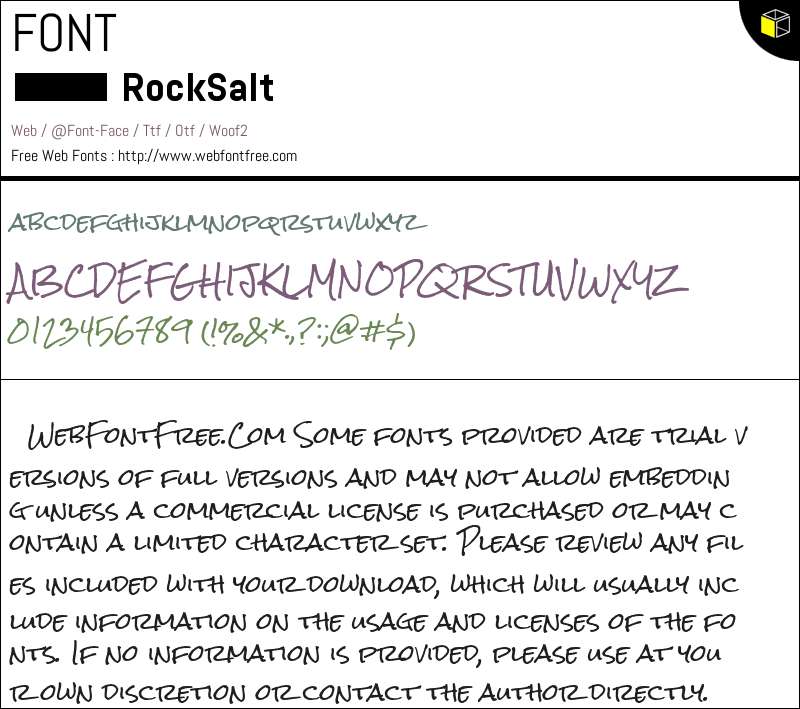 Rock Salt 字体 下载 - WebFontFree.Com