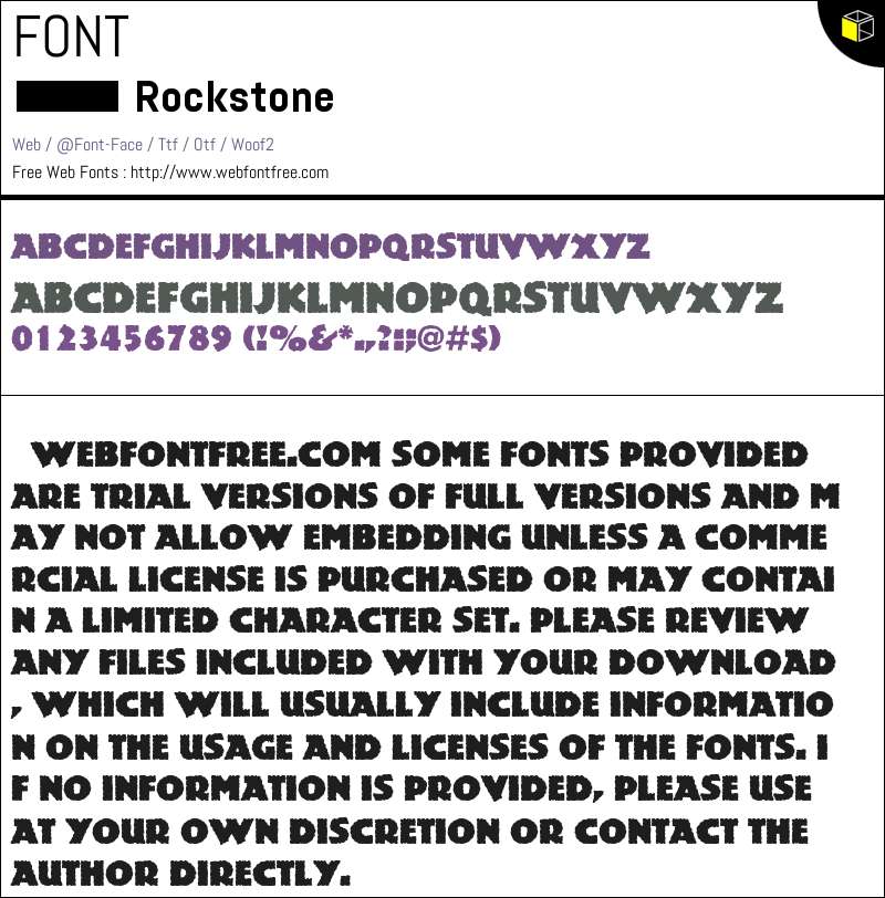 Rockstone Fonts Downloads - WebFontFree.Com