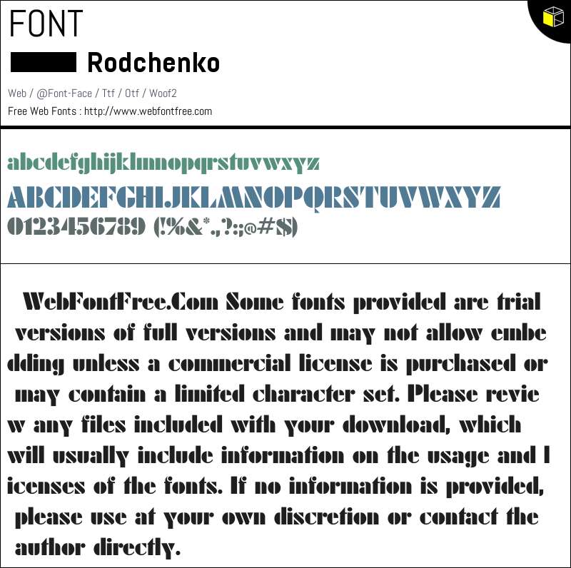 Rodchenko Fonts Downloads - WebFontFree.Com