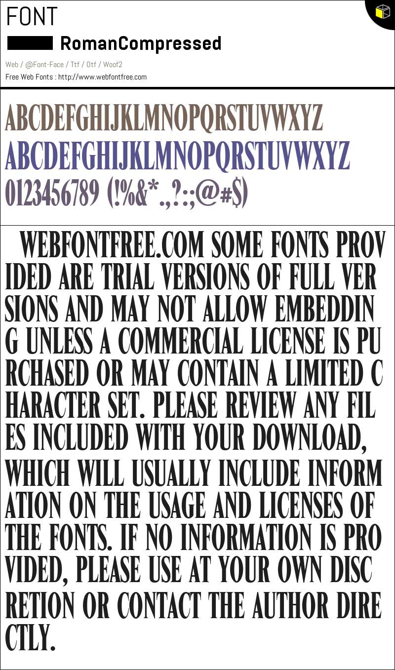 Roman-Compressed-Regular Fuentes Descargar - WebFontFree.Com