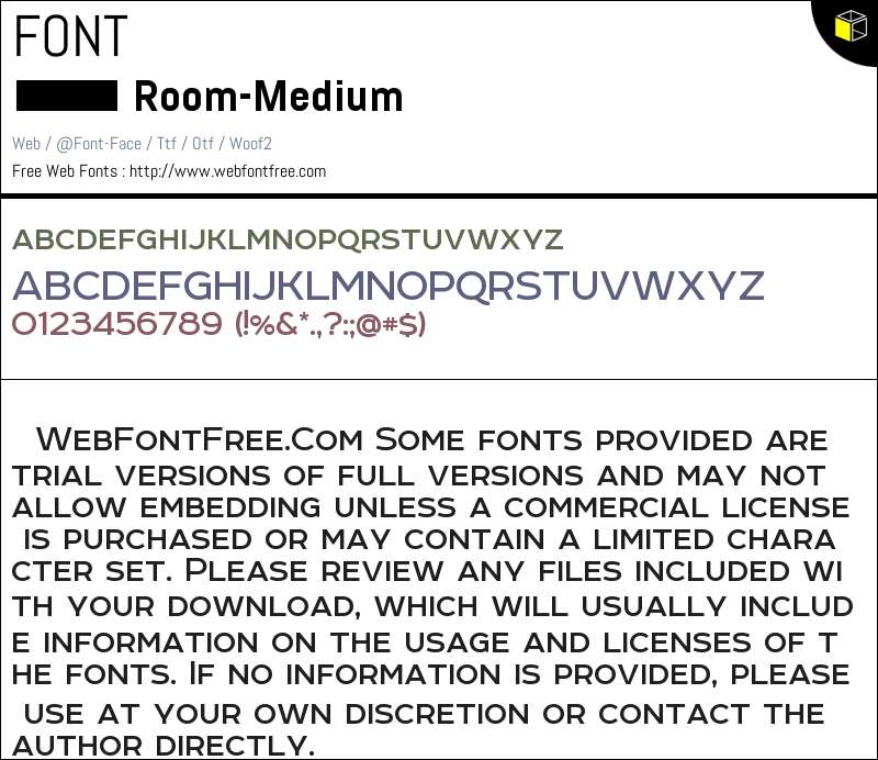 Room-Medium Fonts Downloads - WebFontFree.Com