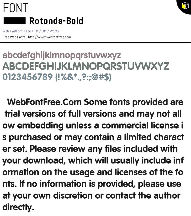 Rotonda-Bold Fonts Downloads - WebFontFree.Com