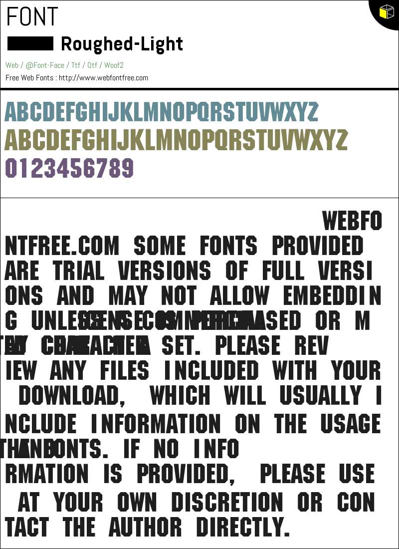 Roughed-Light Fonts Downloads - WebFontFree.Com
