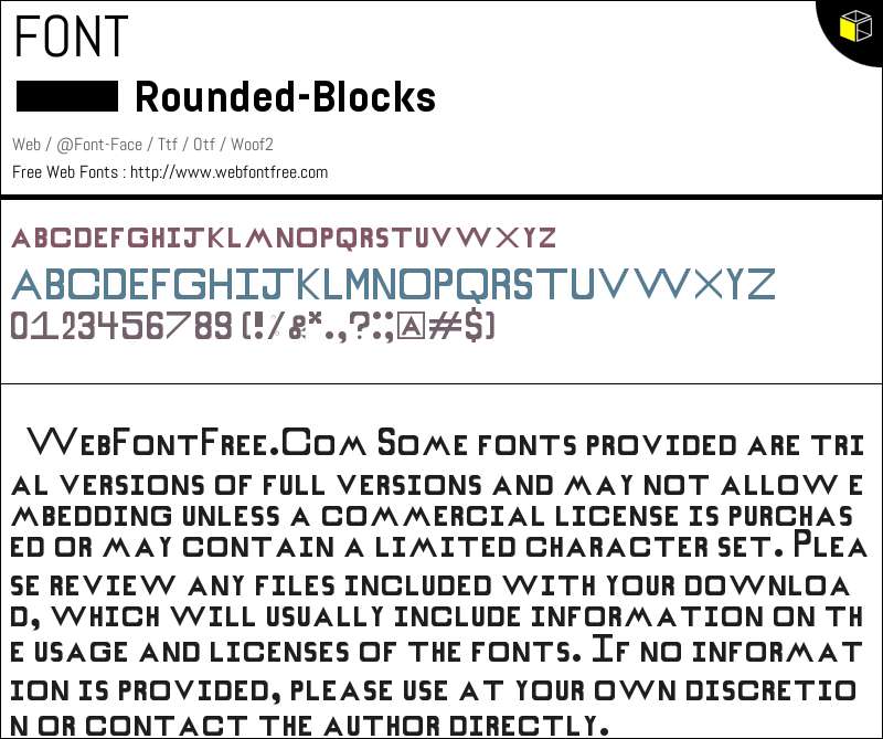 Rounded Blocks Regular Fonts Downloads - WebFontFree.Com