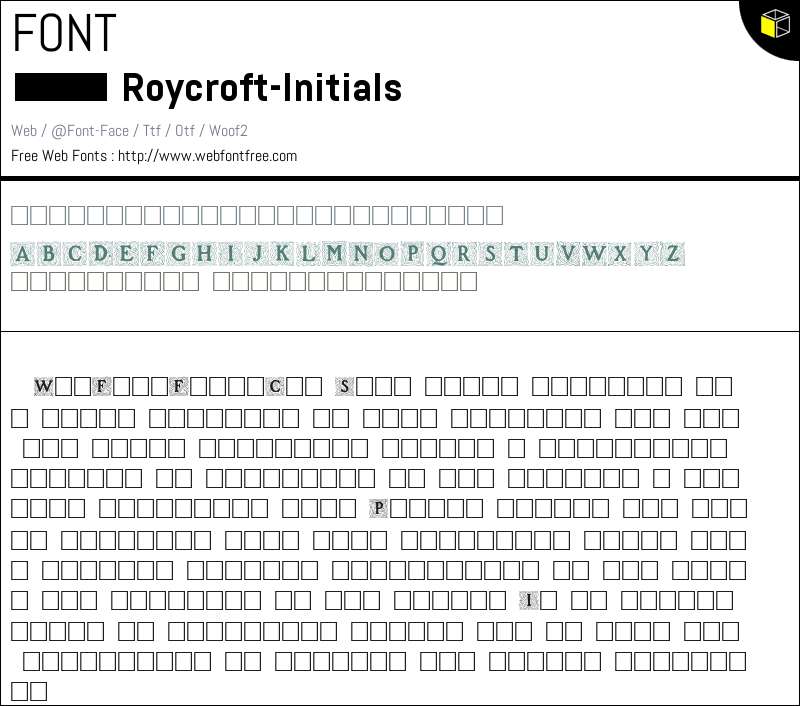 Roycroft Initials Fonts Downloads - WebFontFree.Com