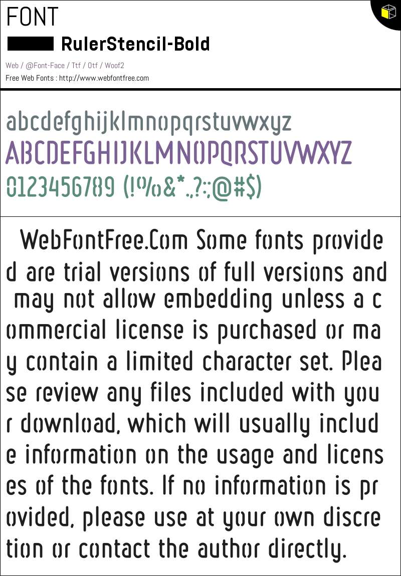 Ruler Stencil Bold Fonts Downloads - WebFontFree.Com