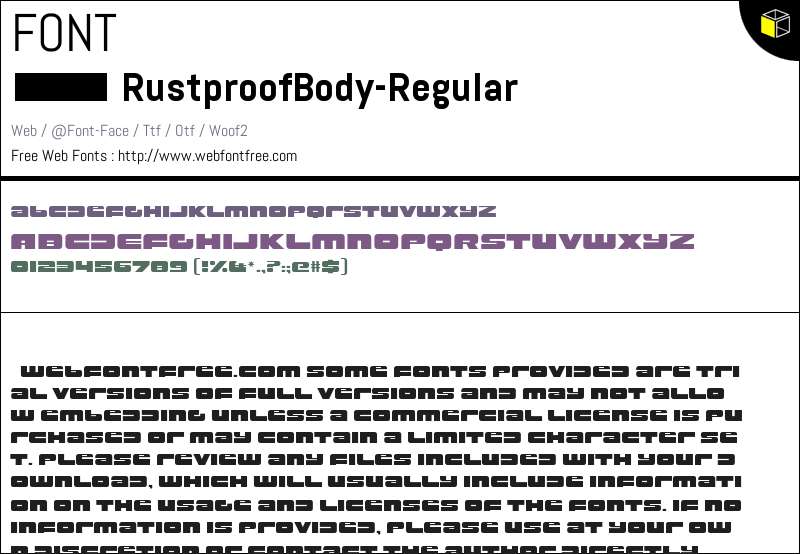 RustproofBody-Regular Fonts Downloads - WebFontFree.Com