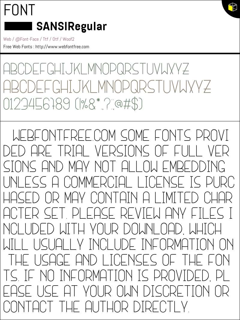 SANSI Fonts Downloads - WebFontFree.Com