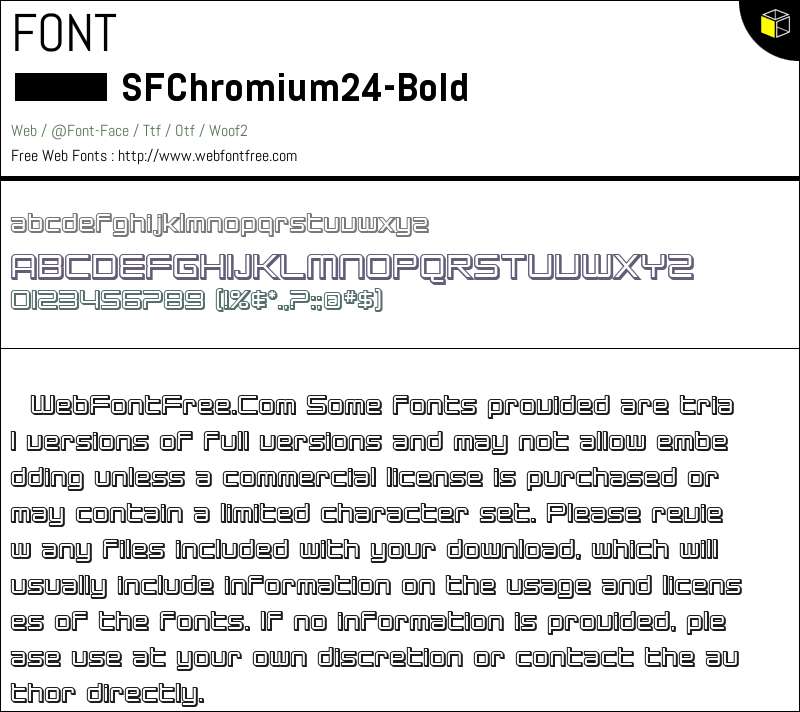 SF Chromium 24 Bold Fonts Downloads - WebFontFree.Com